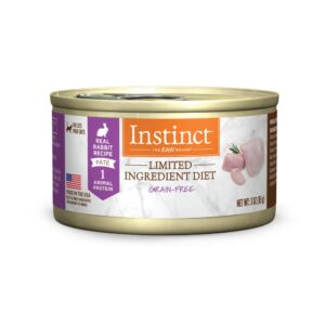 instinct limited ingredient diet grain free real rabbit recipe natural wet canned cat food, 3 oz. cans (case of 24)