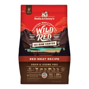 stella & chewy's wild red dry dog food raw coated high protein grain & legume free red meat recipe, 3.5 lb. bag