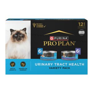 purina pro plan urinary tract cat food, wet cat food variety pack, turkey and ocean whitefish entrees - (pack of 12) 5.5 oz. cans