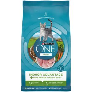 purina one natural, low fat, weight control, indoor dry cat food, +plus indoor advantage - 7 lb. bag