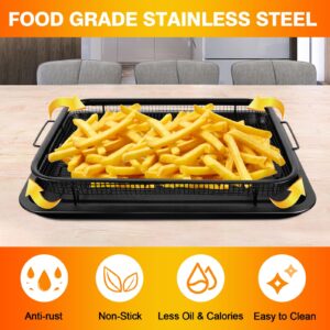 Air Fryer Basket for Oven, 18.9x13.1 Inch Stainless Steel Air Fryer Tray for Oven, Nonstick Crisper Tray Air Fryer Accessories Pans for Oven - Dishwasher and Over Safe