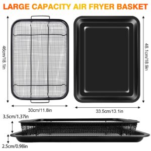 Air Fryer Basket for Oven, 18.9x13.1 Inch Stainless Steel Air Fryer Tray for Oven, Nonstick Crisper Tray Air Fryer Accessories Pans for Oven - Dishwasher and Over Safe