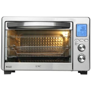 toaster oven, lnc 34qt extra large 1750w air fryer oven with 12 cooking functions, super hot air convection oven- a05000b