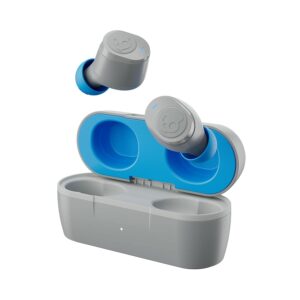 skullcandy jib true 2 in-ear wireless earbuds, 32 hr battery, microphone, works with iphone android and bluetooth devices - light grey/blue