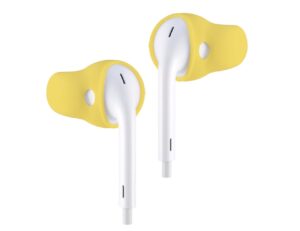 acous design purest earbuds covers anti-slip sport tips covers compatible with apple airpods1&2 and earpods (strong lemon)