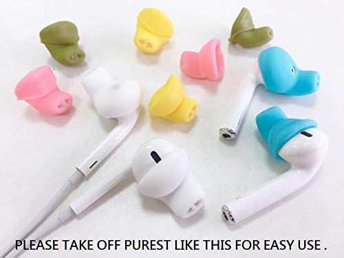 ACOUS Design Purest Earbuds Covers Anti-Slip Sport Tips Covers Compatible with Apple AirPods1&2 and EarPods (Strong Lemon)