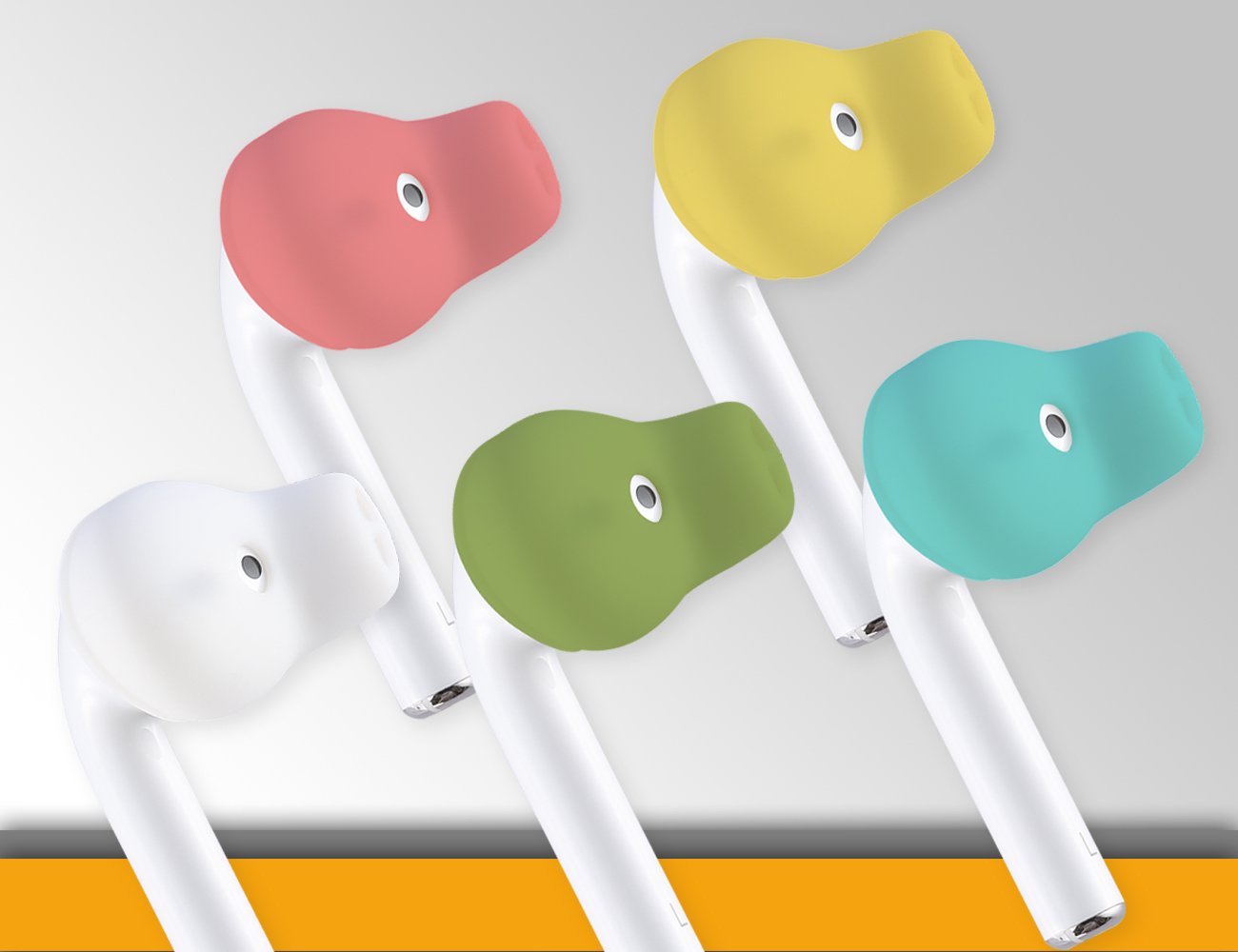 ACOUS Design Purest Earbuds Covers Anti-Slip Sport Tips Covers Compatible with Apple AirPods1&2 and EarPods (Strong Lemon)