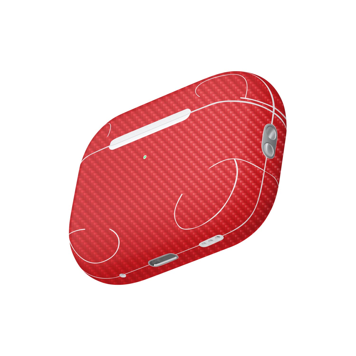 MightySkins Carbon Fiber (2 Pack) Skins Compatible with Apple AirPods Pro 2 - Solid Red | Protective, Durable Textured Carbon Fiber Finish | Easy to Apply, Remove, and Change Styles | Made in The USA