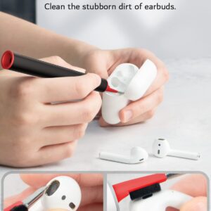 Sampoet 4-in-1 AirPod Cleaner Kit, Multi-Function Cleaning Tool for Airpods Pro 1 2 3, Cleaning Pen with Soft Brush for Earbuds Bluetooth Earphones Case Mobile Phone (Black 1 Pack)