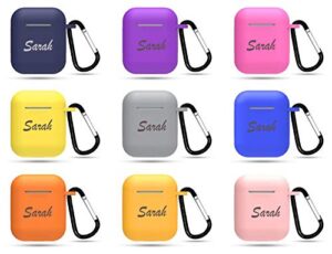 vrw custom airpod case with keychain,silicone case for airpod, custom name airpod case airpods charging cover skin,for airpod 1and 2(not for the pro version)