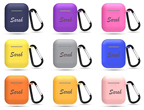 VRW Custom Airpod Case with Keychain,Silicone case for AIrpod, Custom Name Airpod case Airpods Charging Cover Skin,For Airpod 1and 2(Not For The Pro Version)