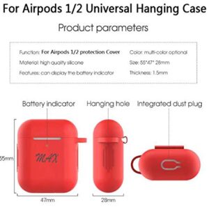 VRW Custom Airpod Case with Keychain,Silicone case for AIrpod, Custom Name Airpod case Airpods Charging Cover Skin,For Airpod 1and 2(Not For The Pro Version)