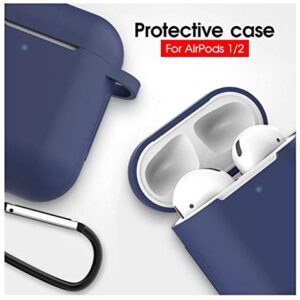 VRW Custom Airpod Case with Keychain,Silicone case for AIrpod, Custom Name Airpod case Airpods Charging Cover Skin,For Airpod 1and 2(Not For The Pro Version)