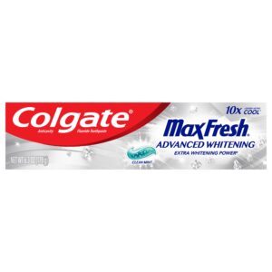 Colgate Max Fresh Advanced Whitening Toothpaste, Clean Mint Toothpaste for Bad Breath, 6.3 Oz Tube, 3 Pack