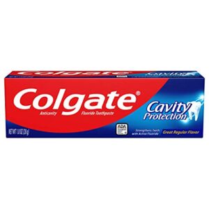 Colgate Cavity Protection Toothpaste with Fluoride, Great Regular Flavor, 1 Ounce (Pack of 24)