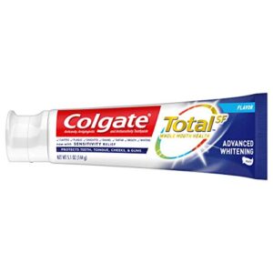 Colgate Colgate Total Advanced Whitening Toothpaste with Fluoride, Multi Benefit Toothpaste with Sensitivity Relief and Cavity Protection - 5.1 ounce (2 Pack), 5.1 Ounce (Pack of 2), 10.2 Ounce