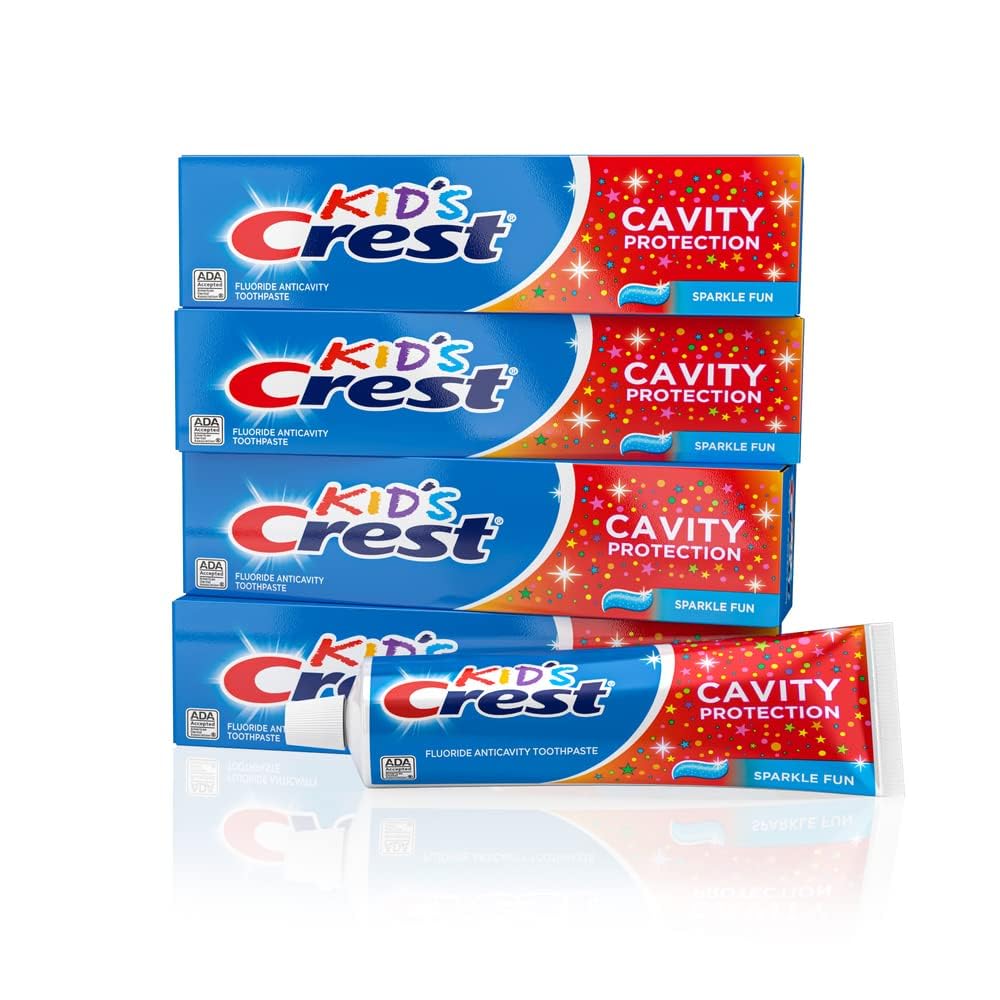 Crest Kids Cavity Protection Toothpaste, Sparkle Fun Flavor, 4.6 oz 4 Pack