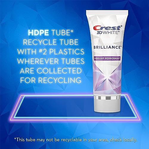 Crest 3D White Brilliance Teeth Whitening Toothpaste, Vibrant Peppermint, 3.5 Ounce (Pack of 3)