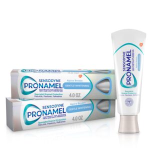 sensodyne pronamel gentle teeth whitening enamel toothpaste for sensitive teeth, to reharden and strengthen enamel - 4 ounces (pack of 2)