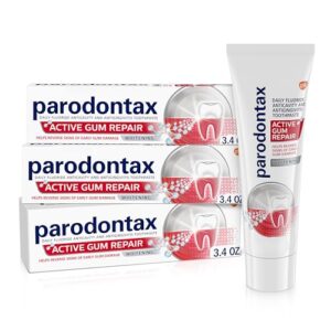 parodontax active gum repair whitening toothpaste for bleeding gums - 3x3.4 oz tube