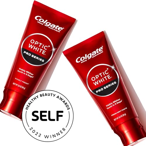 Colgate Optic White Pro Series Whitening Toothpaste with 5% Hydrogen Peroxide, Vividly Fresh, 3 Oz Tube