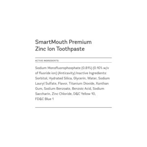 SmartMouth Premium Zinc Ion Toothpaste - Whitening Toothpaste with Fluoride - Refreshing, Anti-Cavity Toothpaste for Adults - Strengthens Enamel - Mild Mint Flavor, 6 oz (2 Pack)