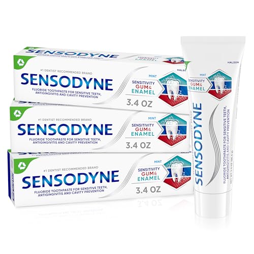 Sensodyne Toothpaste Sensitivity Gum and Enamel, Triple Protection, Refreshing Fluoride Toothpaste, Mint Flavor - 3.4 Ounces x 3