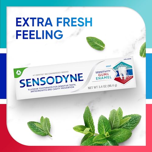 Sensodyne Toothpaste Sensitivity Gum and Enamel, Triple Protection, Refreshing Fluoride Toothpaste, Mint Flavor - 3.4 Ounces x 3