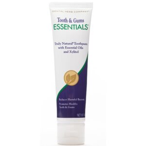 dental herb company - essentials toothpaste - truly natural fluoride-free and sls-free - superior defense against bleeding and irritated gums, dry mouth, and mouth sores. (4 oz.)