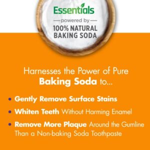 ARM & HAMMER Essentials Fluoride-Free Toothpaste Whiten + Activated Charcoal-4 Pack of 4.3oz Tubes, Clean Mint- 100% Natural Baking Soda