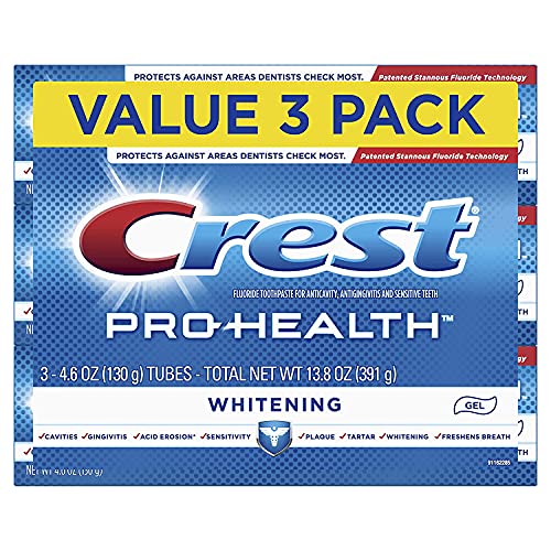 Crest Pro-Health Whitening Gel Toothpaste, 4.6 oz, 3 Count, Triple