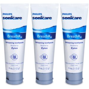 BreathRx Whitening Toothpaste, 4-Ounce Tubes. Family Size (Pack of 3)