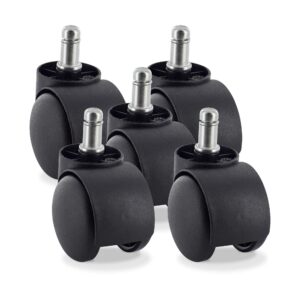 outwater's office chair replacement caster wheels | nylon material with universal stem/grip neck stem 7/16" x 7/8th" | set of 5