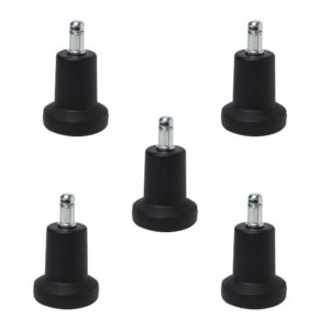 5pcs high profile bell glides 2.5" replacement office desk chair or stool swivel caster wheels,easy conversion from wheeled casters to stationary feet to protect wood or hardwood floor