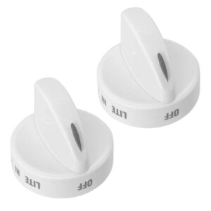 2pcs 316442512 burner control knob, gas range knobs compatible with frigidaire, kenmore, sears range oven, stove knobs replacement part, replaces ps2332410, ap4327159, frg316442512 white