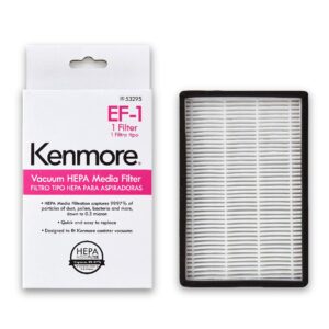 kenmore 53295 ef-1 hepa media vacuum cleaner exhaust air filter for upright and canister vacuums,white