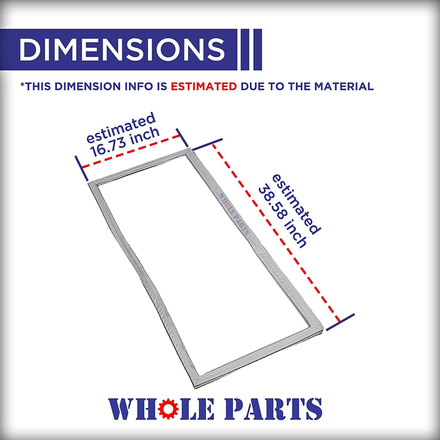 Whole Parts Refrigerator Fresh Food Door Gasket Part# 241778307 - Replacement & Compatible with Some Crosley, Kenmore, White Westinghouse, IKEA, Electrolux and Frigidaire Refrigerators