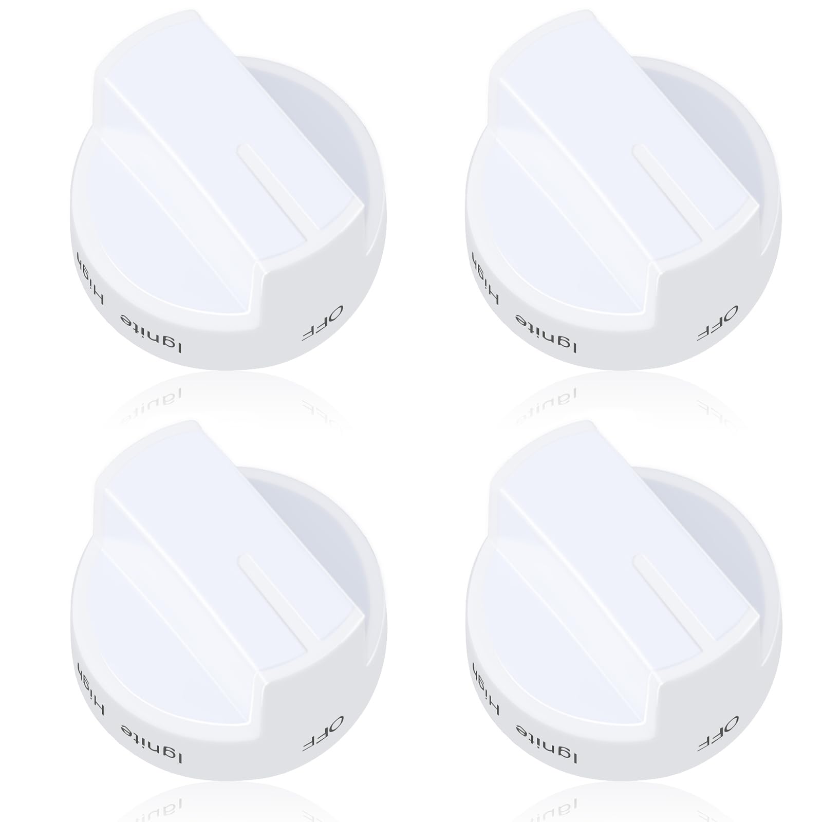 W10339443 Gas Range Knob White, Surface Burner Knob Replacement Part Fit for Whirlpool Range/Stove/Oven – Replaces WPW10339443, AP6019878, 2311009, PS11753189 (4 Pack)