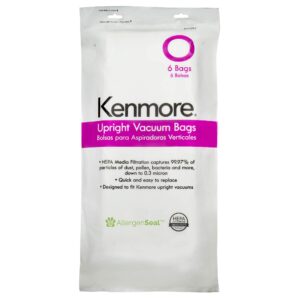 kenmore 53294 style o hepa cloth vacuum bags for kenmore upright vacuum cleaners 6 pack,white