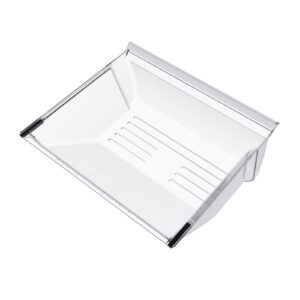 hecasa crisper pan drawer replacement for 2188664 wp2188664 compatible with whirlpool, kenmore, maytag, kitchen aid refrigerator w/white handle