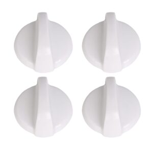 emptty 4pcs white wb03t10282 burner control knob, gas range knobs replacement for ge replaces 1461063 ap4345833 ps2321074