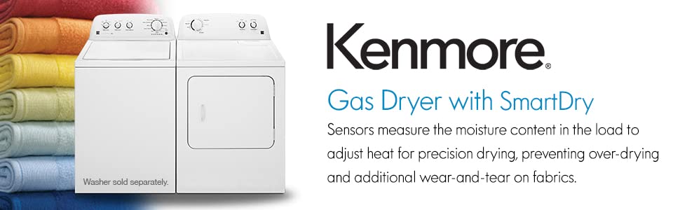 Kenmore 29" Front Load Gas Dryer with Wrinkle Guard and 7.0 Cubic Ft. Total Capacity, White