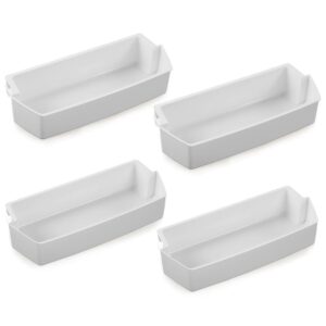 pit66 4pcs white refrigerator shelf bin compatible with roper, kitchenaid, kirkland, kenmore and whirlpool 1156713, 2187172, 2187172k, 2187194, 2187194k, ap3853103, ps328468, ps986890