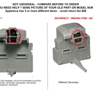 GLOB PRO SOLUTIONS 5304492394 7297237800 CKD2416 Refrigerator Compressor Start Relay 2" Length Approx. Replacement for and Compatible with Frigidaire Electrolux Kenmore White Westinghouse Heavy Duty