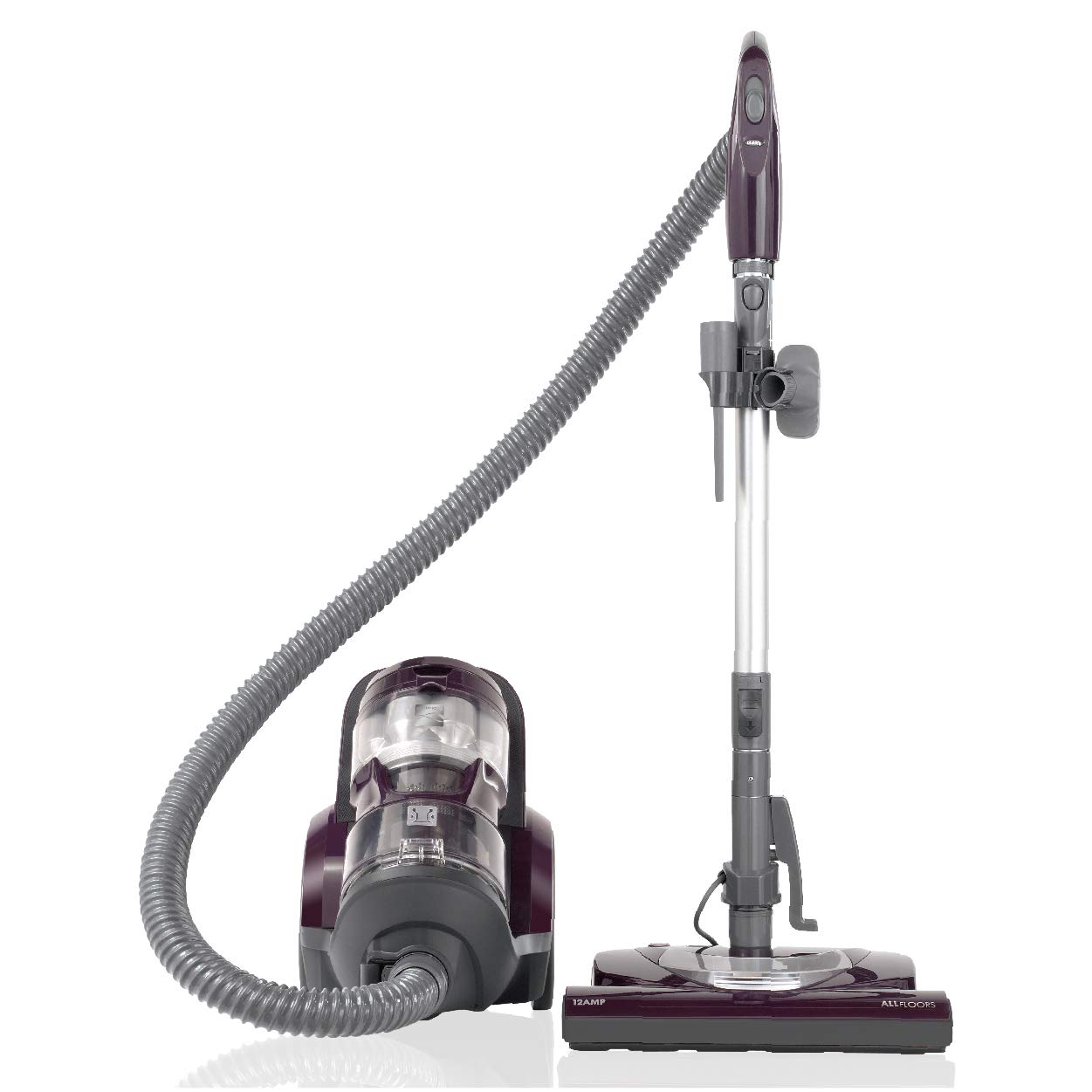 Kenmore Friendly Lightweight Bagless Compact Canister Vacuum with Pet Powermate, HEPA, Extended Telescoping Wand, Retractable Cord and 2 Cleaning Tools, Eggplant