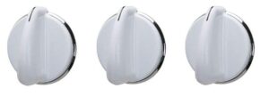 replacement for (3) washer knob for ge kenmore white silver control