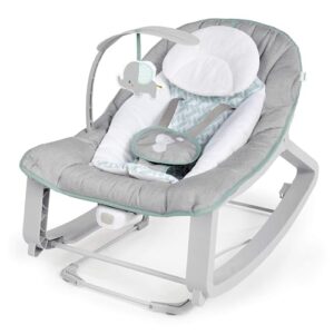 ingenuity keep cozy 3-in-1 grow with me vibrating baby bouncer, seat & infant to toddler rocker, vibrations & -toy bar, 0-30 months up to 40 lbs (weaver)