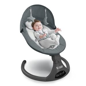 kidsview portable 5 speed baby rocker with music, remote control, and touch screen for infants - suitable for 0-9 months, 5-20 lbs, gray (cr010a-1-grey)