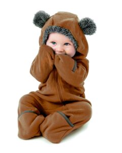 fleece baby bunting bodysuit – infant one piece kids hooded romper outerwear toddler jacket