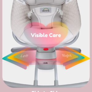 Daming Baby Swings for Infants, Portable Electric Mobile Gentle Gliding, Plug/Battery Power Up, 3 Speed 8 Melodies, for Newborn Baby Boys Girls 0-6 Months, Remote Control Included